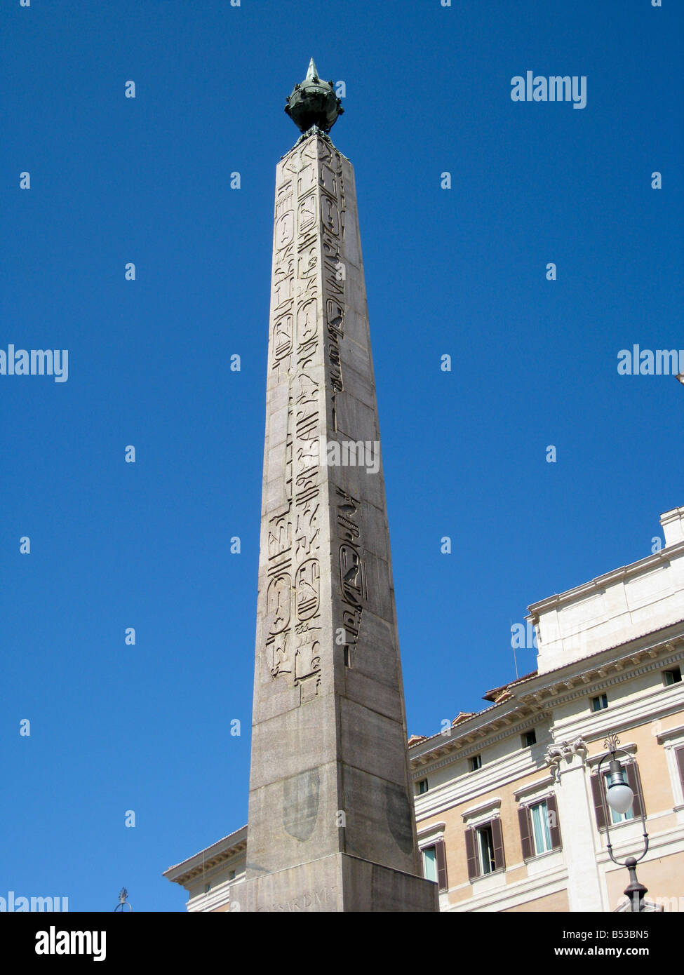 Obelisk of Montecitorio in Piazza di Montecitorio Rome Italy Stock ...