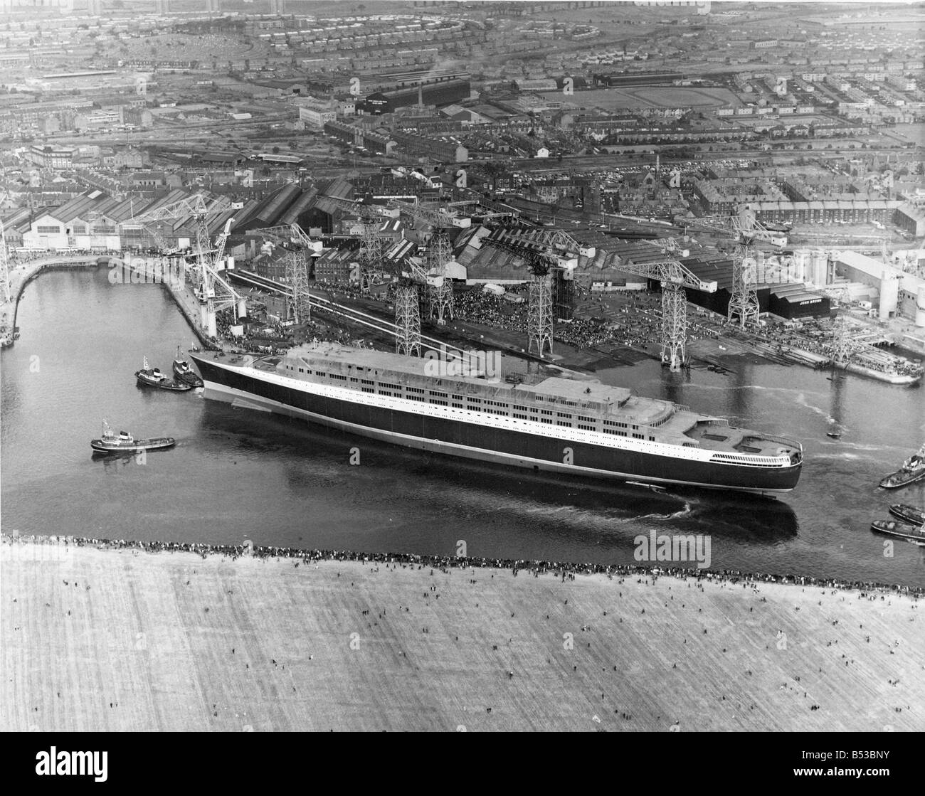The Queen Elizabeth II QE2 ship An aerial view of the ship after the ...