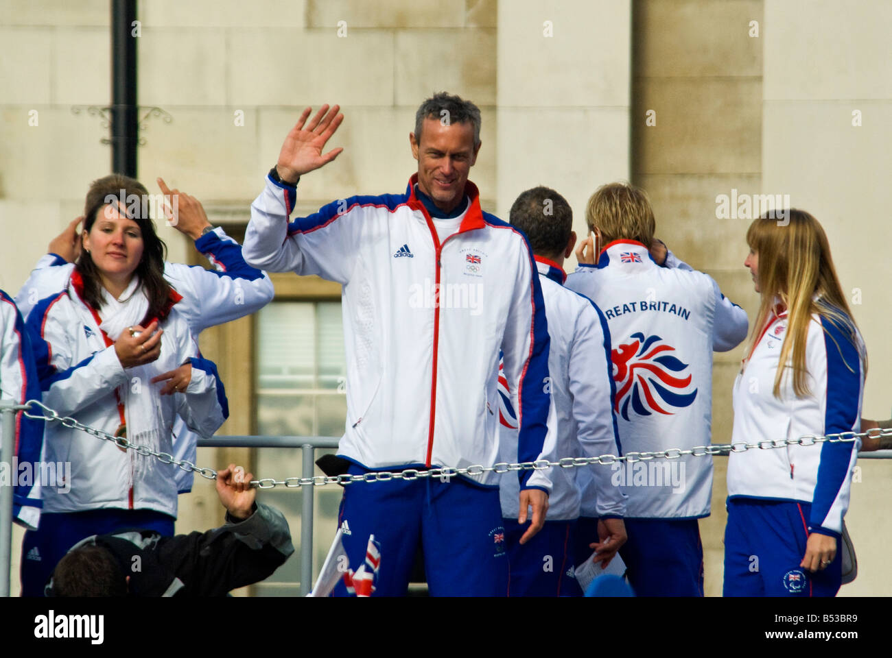 Horizontal close up of the 2008 British Olympic Swimming Team member ...