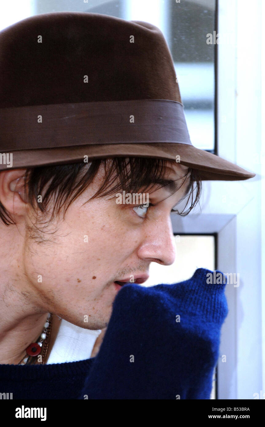 Pete Doherty pictured at the Jurys hotel in Islington during an ...