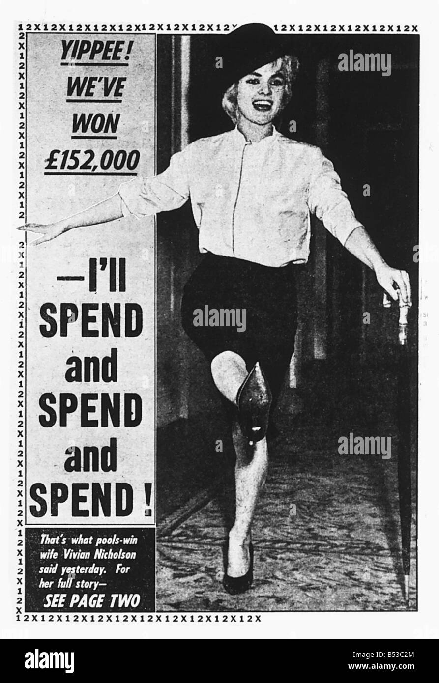 Viviene Nicholson who won 152000 on the Pools 1961 Stock Photo - Alamy