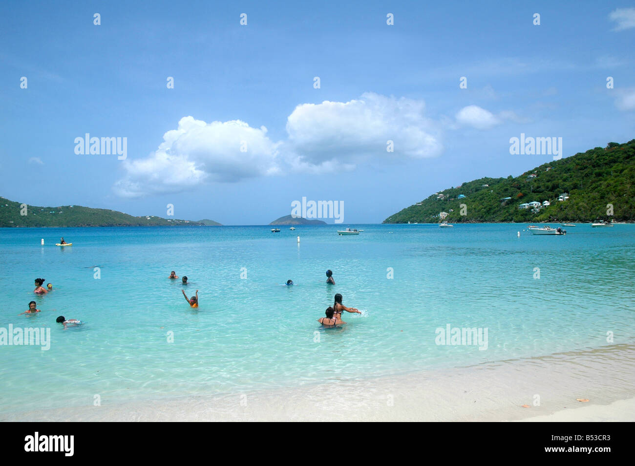 people frolicking and relaxing in the caribbean sea Stock Photo - Alamy