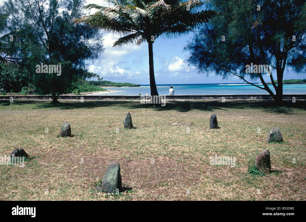 Seven Sacred Stones at Ngatangiia Lagoon, Rarotonga, Cook Islands Stock ...
