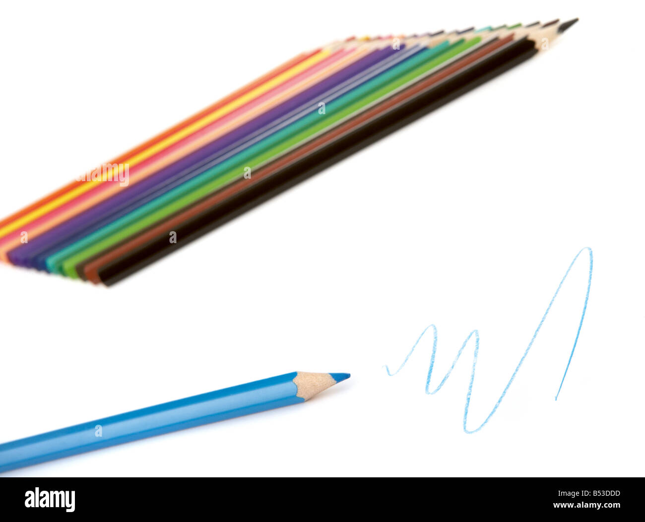 Colored Pencil Crayons Arranged On A White Background Stock Photo - Alamy