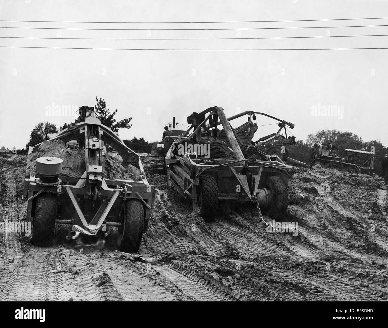 Lignite-brown coal -is being surface mined at Bovey Tracey, Devonshire ...