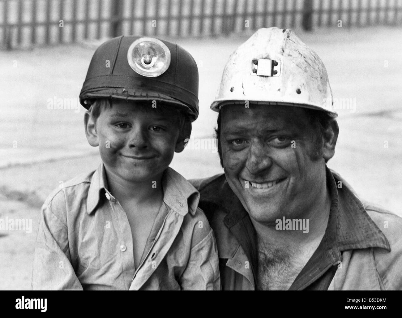 Father and son miners. October 1978 P017741 Stock Photo - Alamy