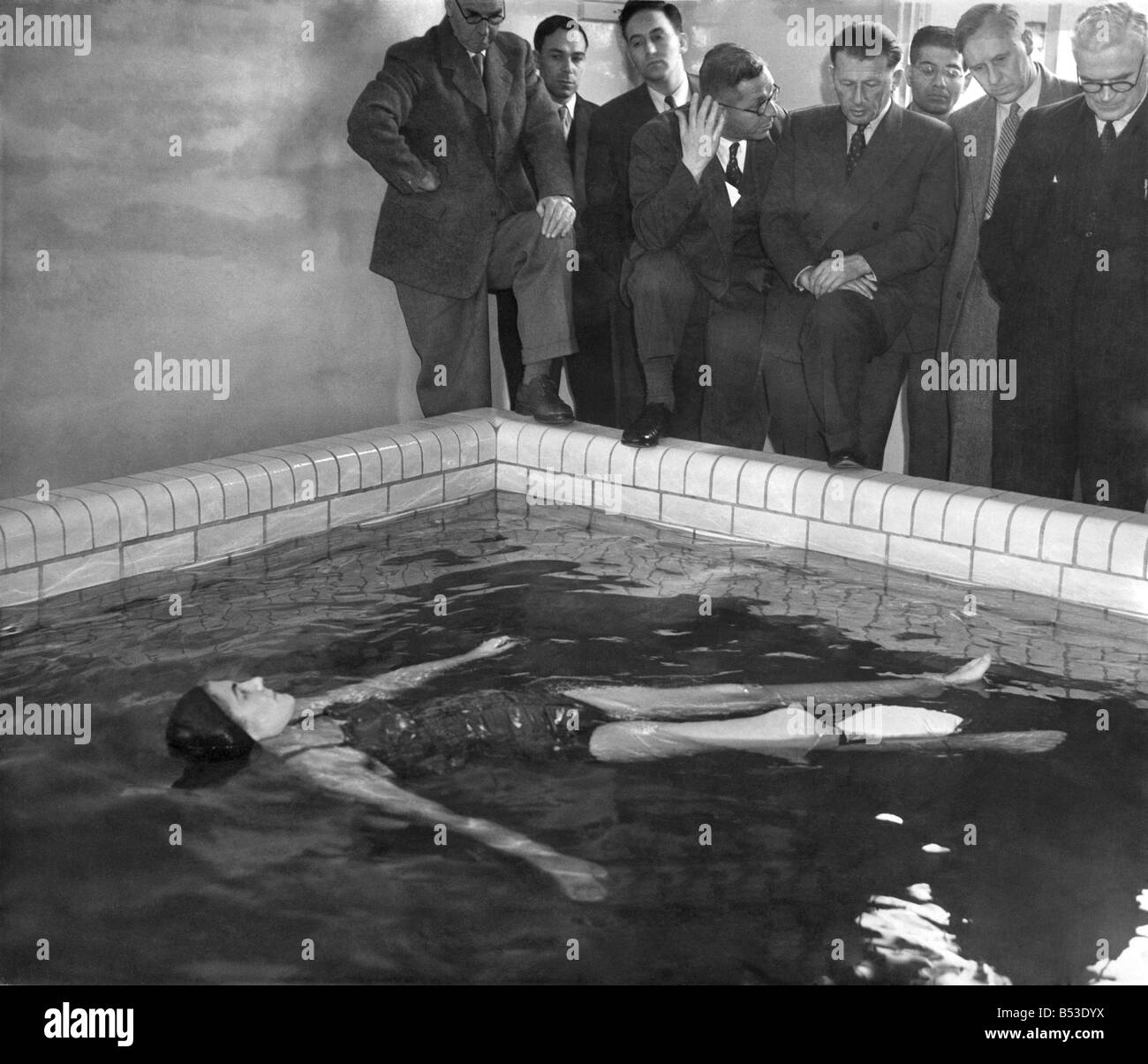 Swim Suits, unsinkable. A demonstration of unsinkable swimsuits was ...