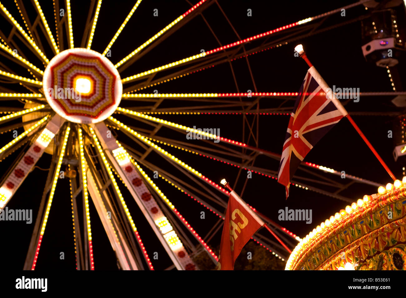 Picture of a big wheel fair ride at Hull fair Stock Photo - Alamy