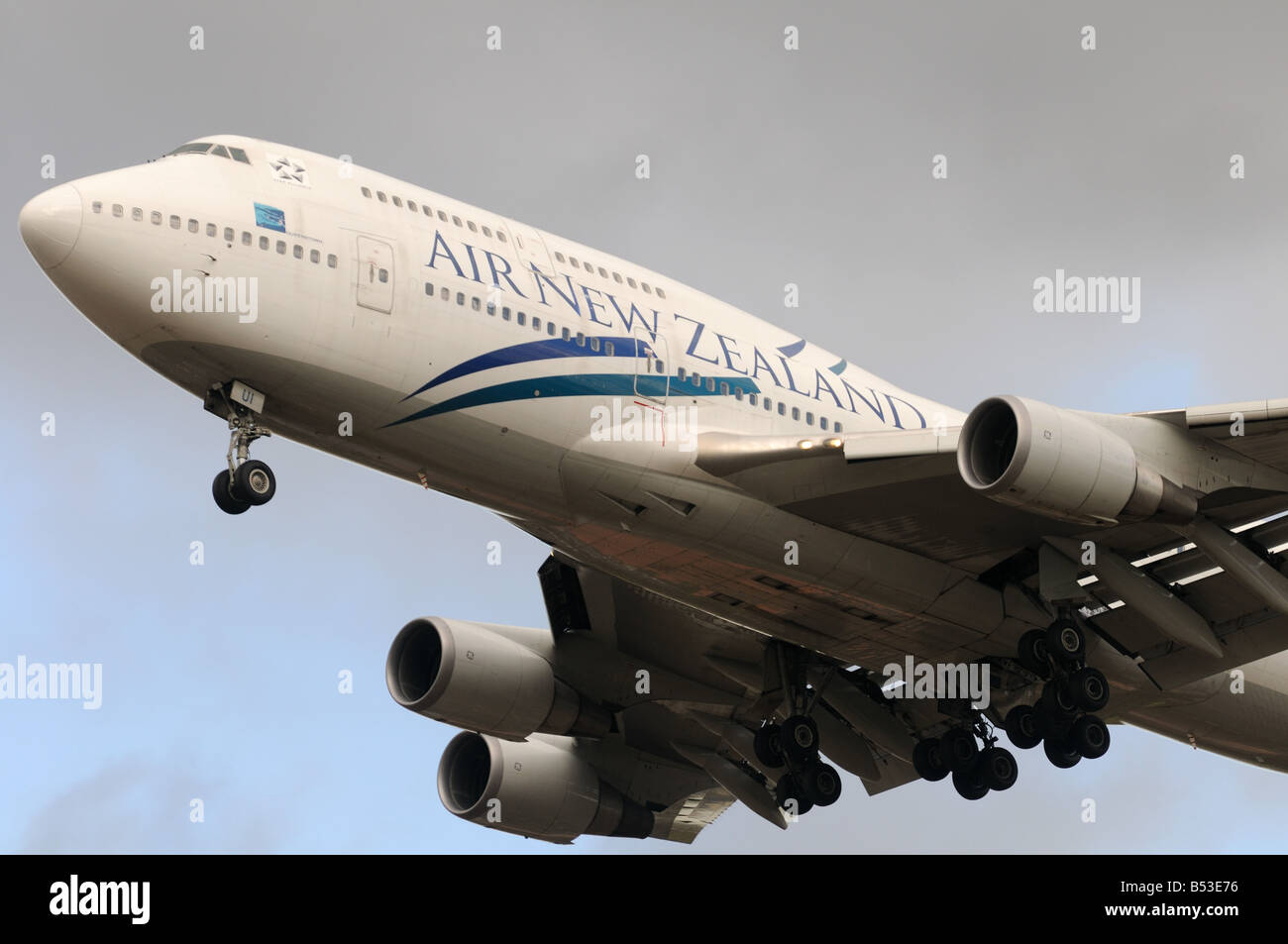 747 Airplane coming in to land at heathrow Airport London Britain UK ...