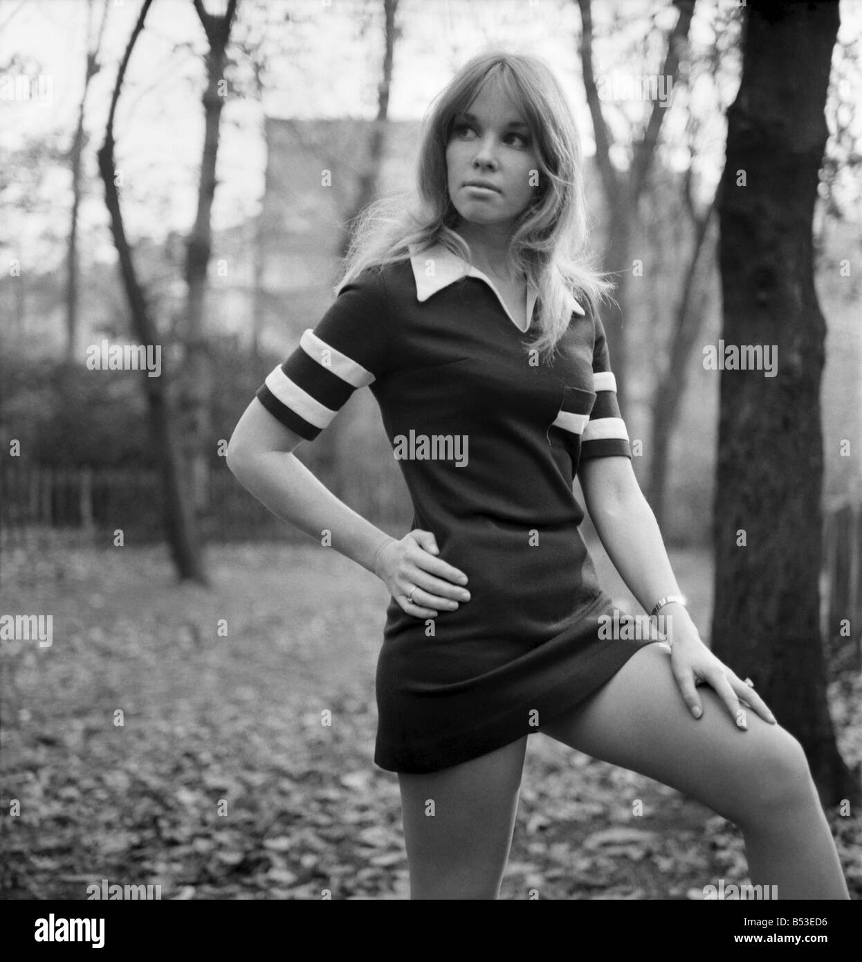 Pictures of Christine Smith in Holland Park, modelling a pattened mini ...