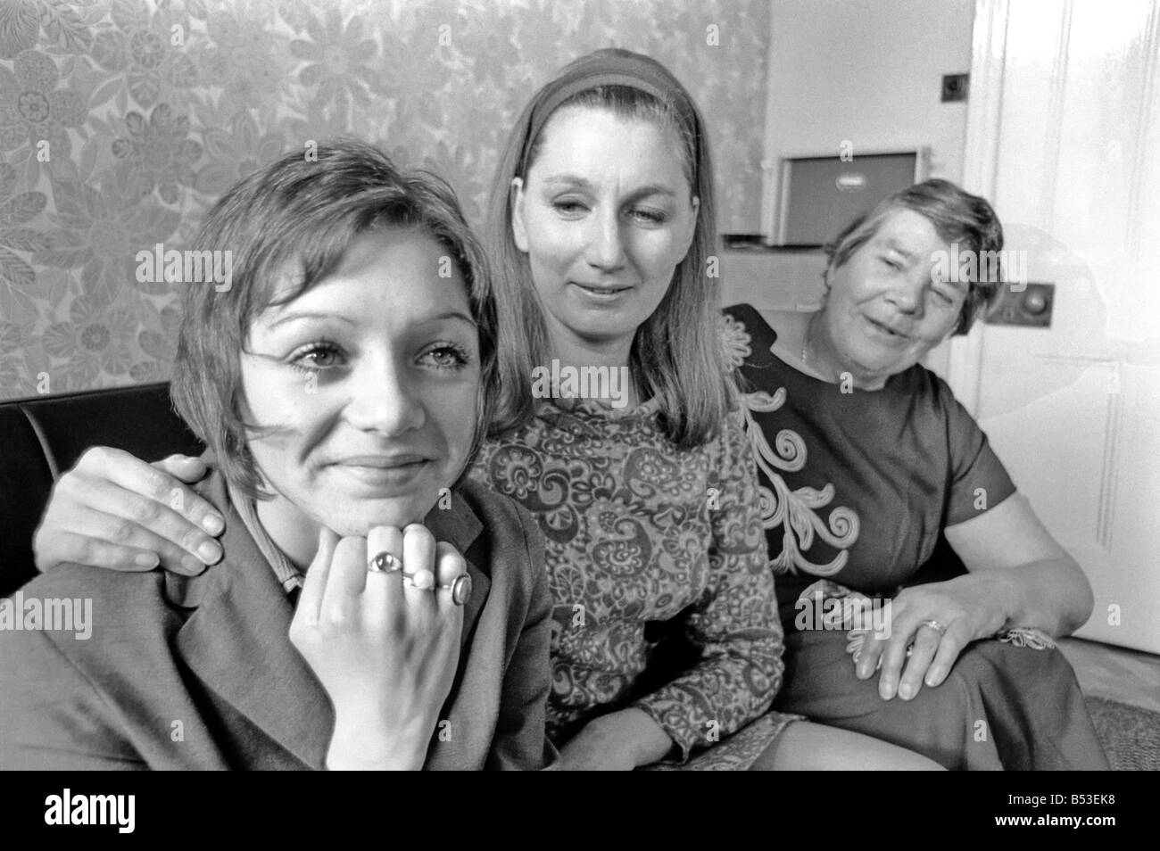 British family feature: Three generations, grandmother, mother and ...