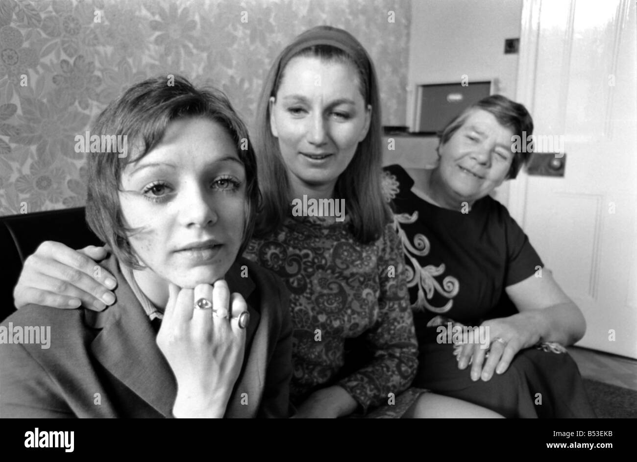 British family feature: Three generations, grandmother, mother and ...