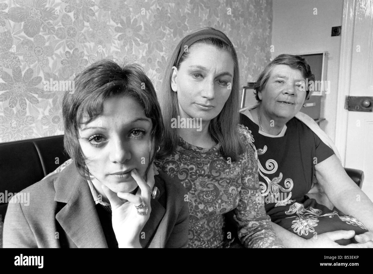 British family feature: Three generations, grandmother, mother and ...