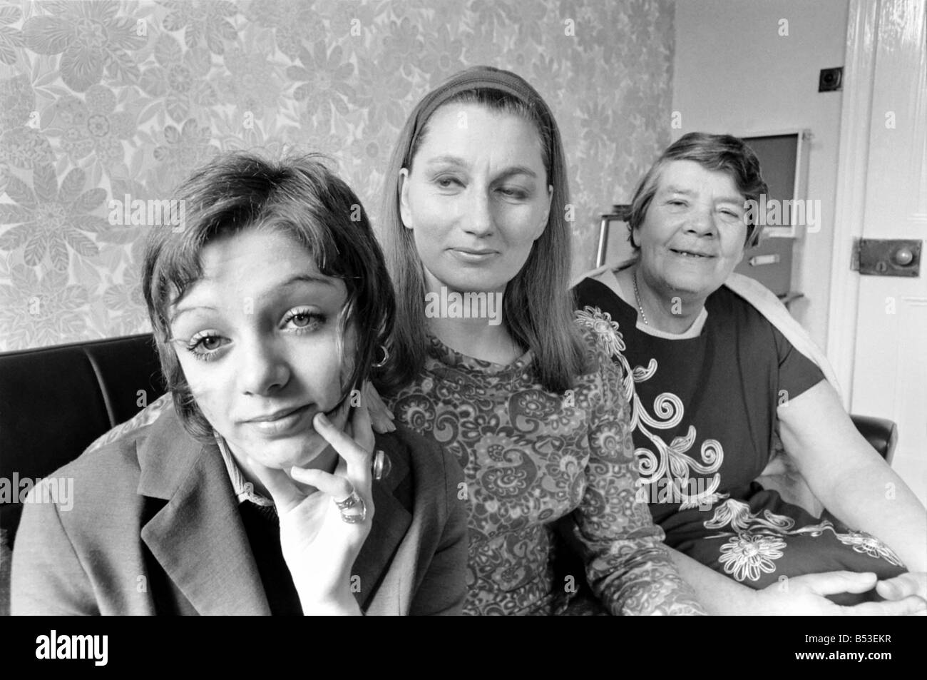 British family feature: Three generations, grandmother, mother and ...