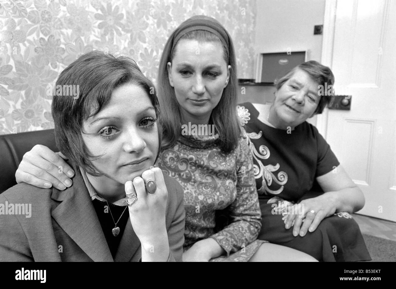 British family feature: Three generations, grandmother, mother and ...