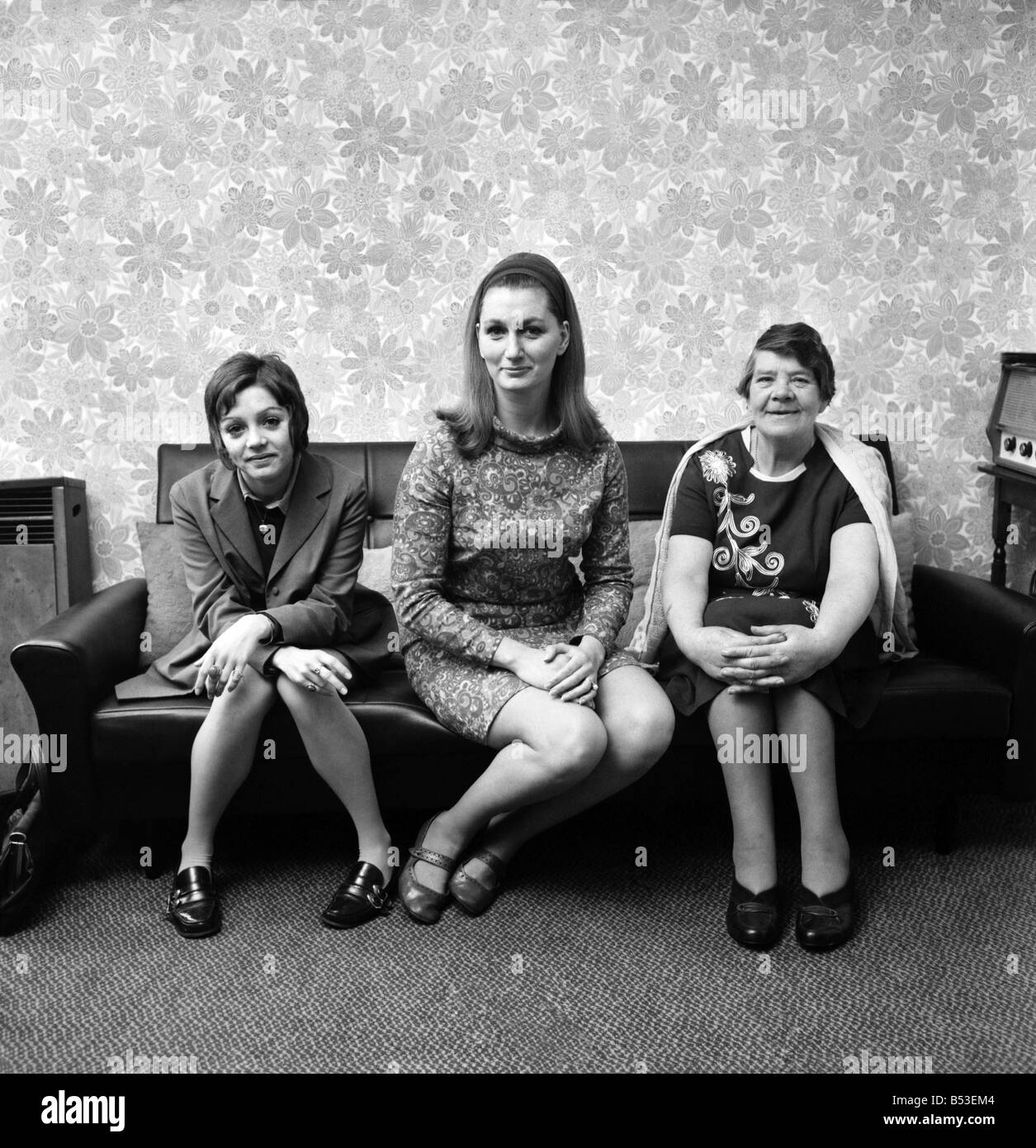 British family feature: Three generations, grandmother, mother and ...