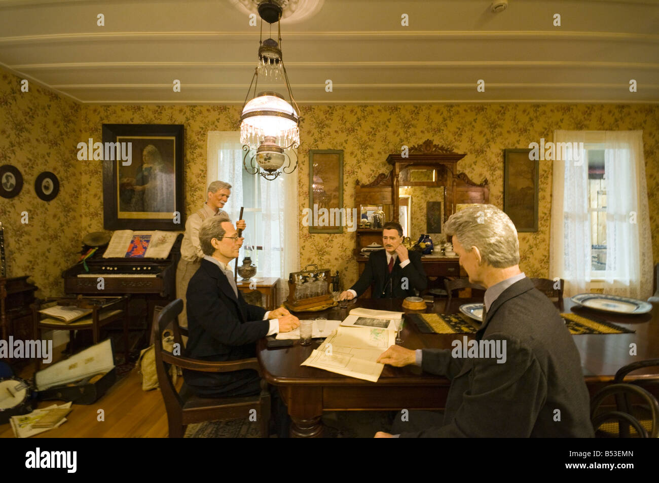 Reproduction of an upper class home from around 1900, at the Matakohe ...