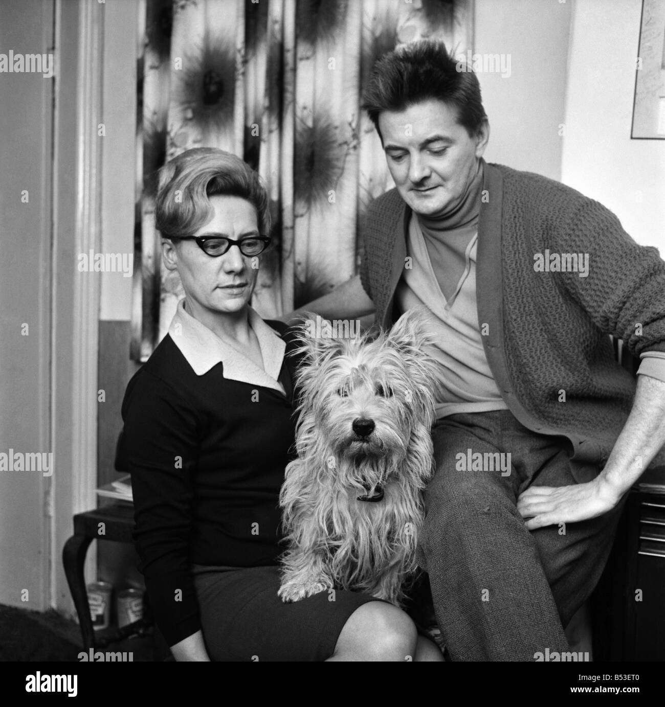 Gordon Fields and his wife Joan with their pet dog Robby. They are ...