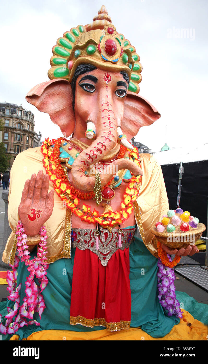 Figure of deity Ganesh at Diwali festival in London Stock Photo - Alamy