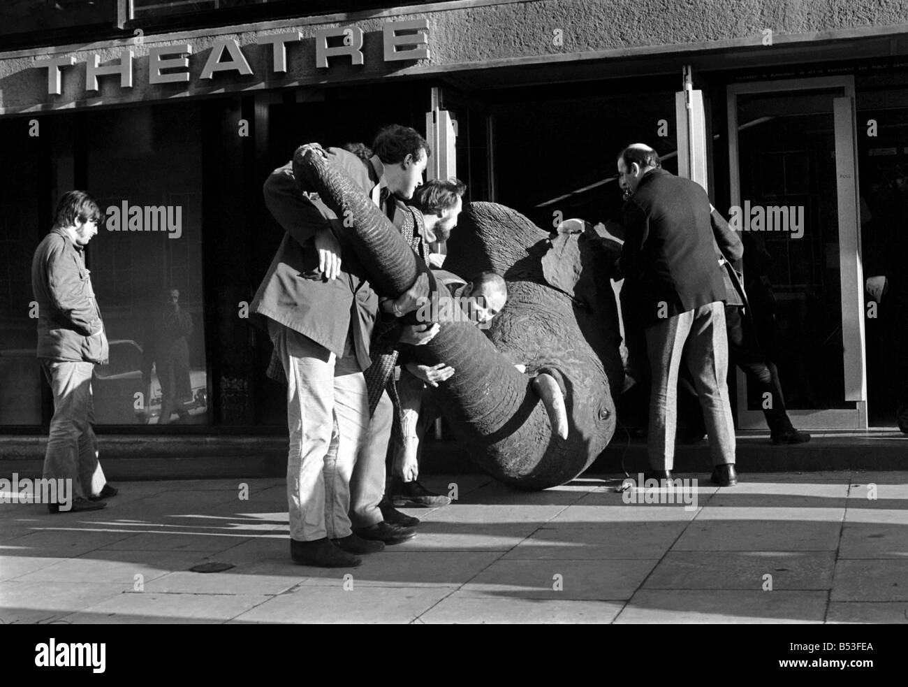 Animals: Humour: Members of the Octagon theatre, Bolton during scenes ...