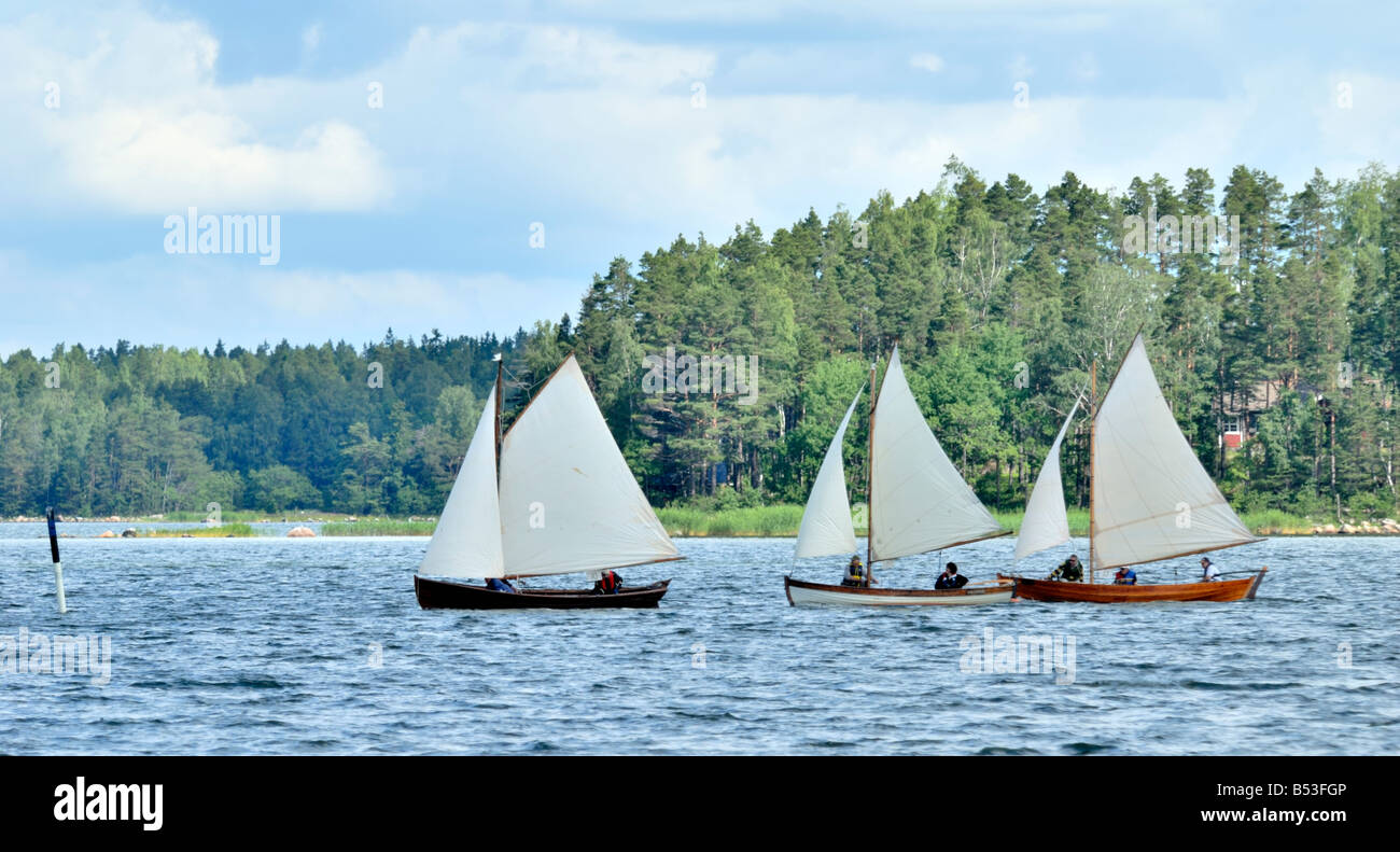 A small ship race, a traditional wooden sailing boats race in the ...