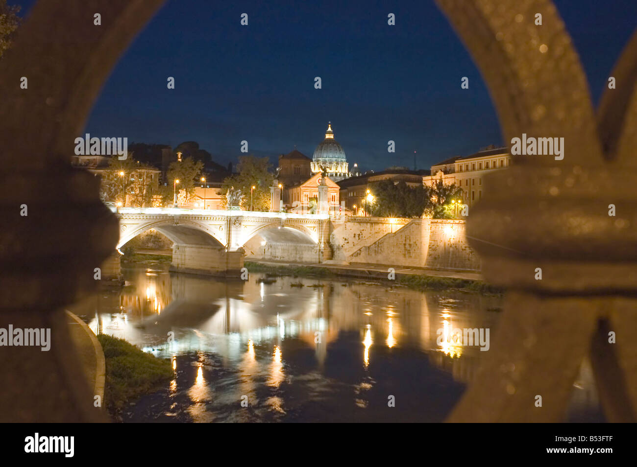 Italy Older cathedral of St Peter and bridge Stock Photo - Alamy