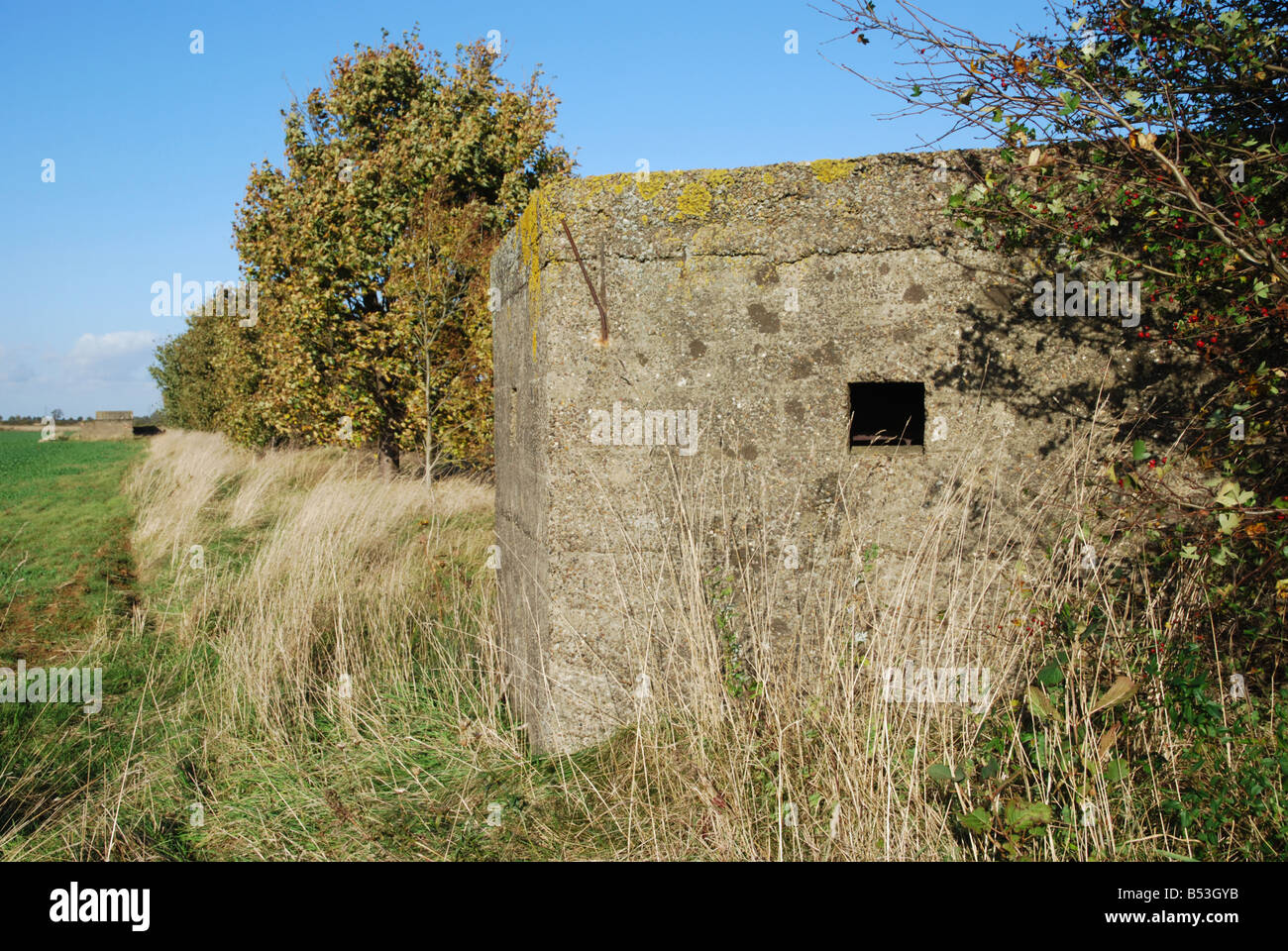 A second world war Pillbox at RAF Wellingore, Lincolnshire, England ...