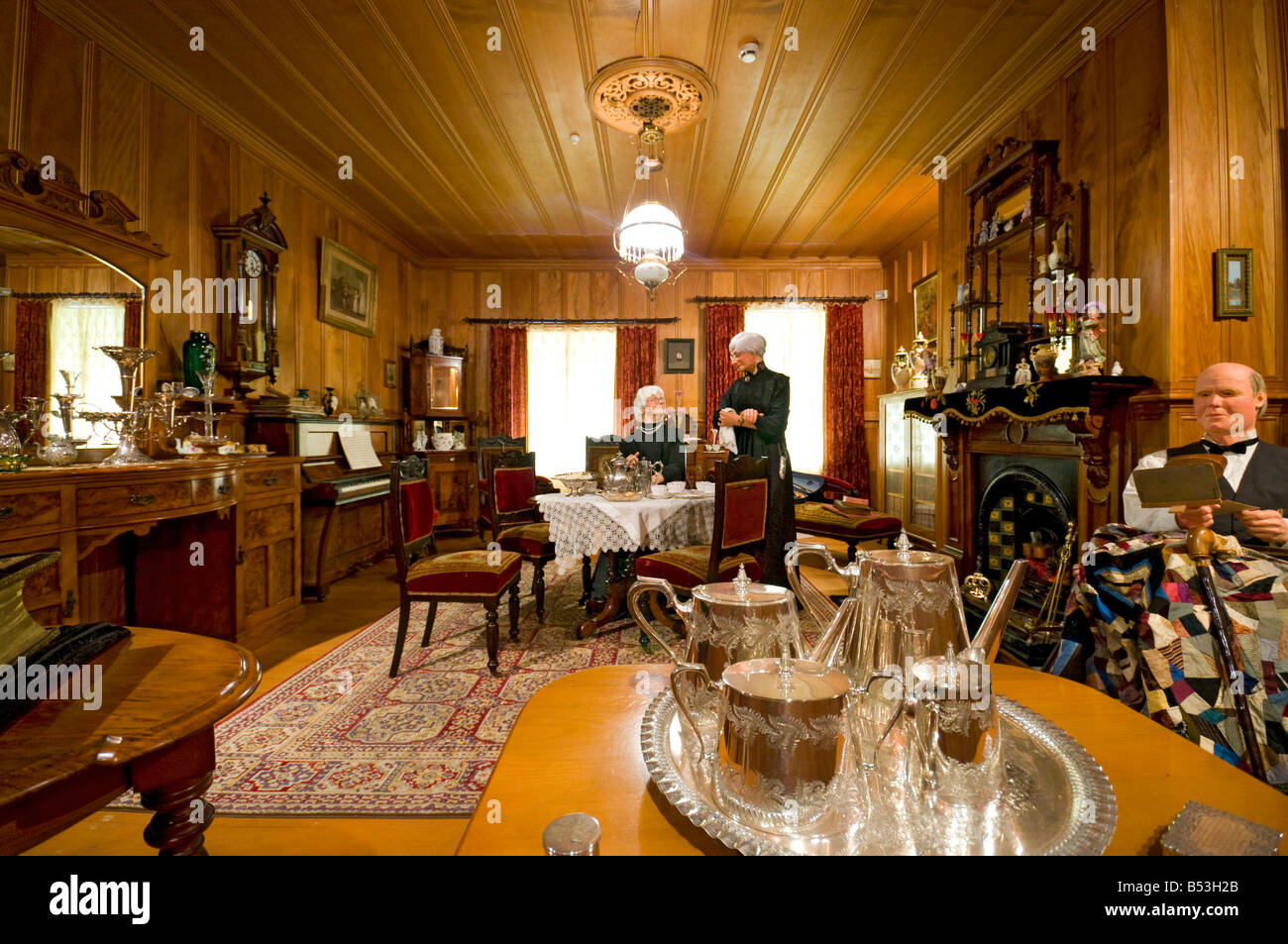 Reproduction of an upper class home from around 1900, at the Matakohe ...