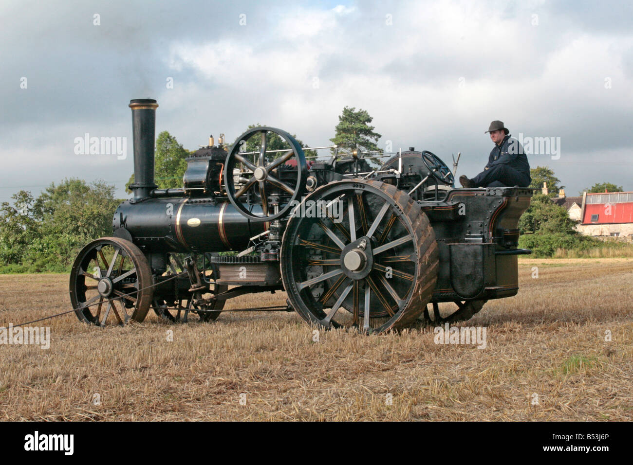 Working steam traction engine used for ploughing Stock Photo - Alamy