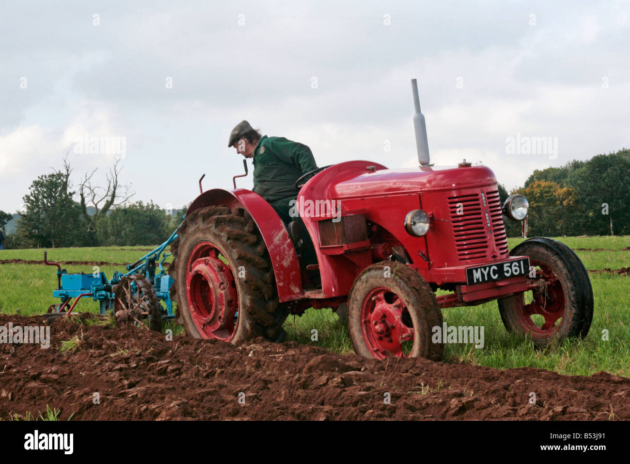 A Farmer competes at a ploughing match Stock Photo - Alamy