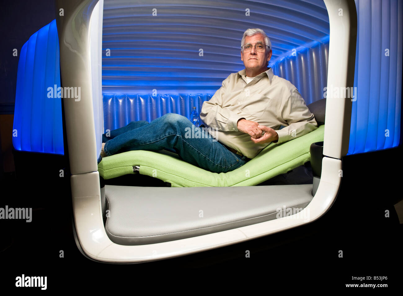 Alan J. Anderson, Director of Boeing’s Concept Center, relaxes in a ...