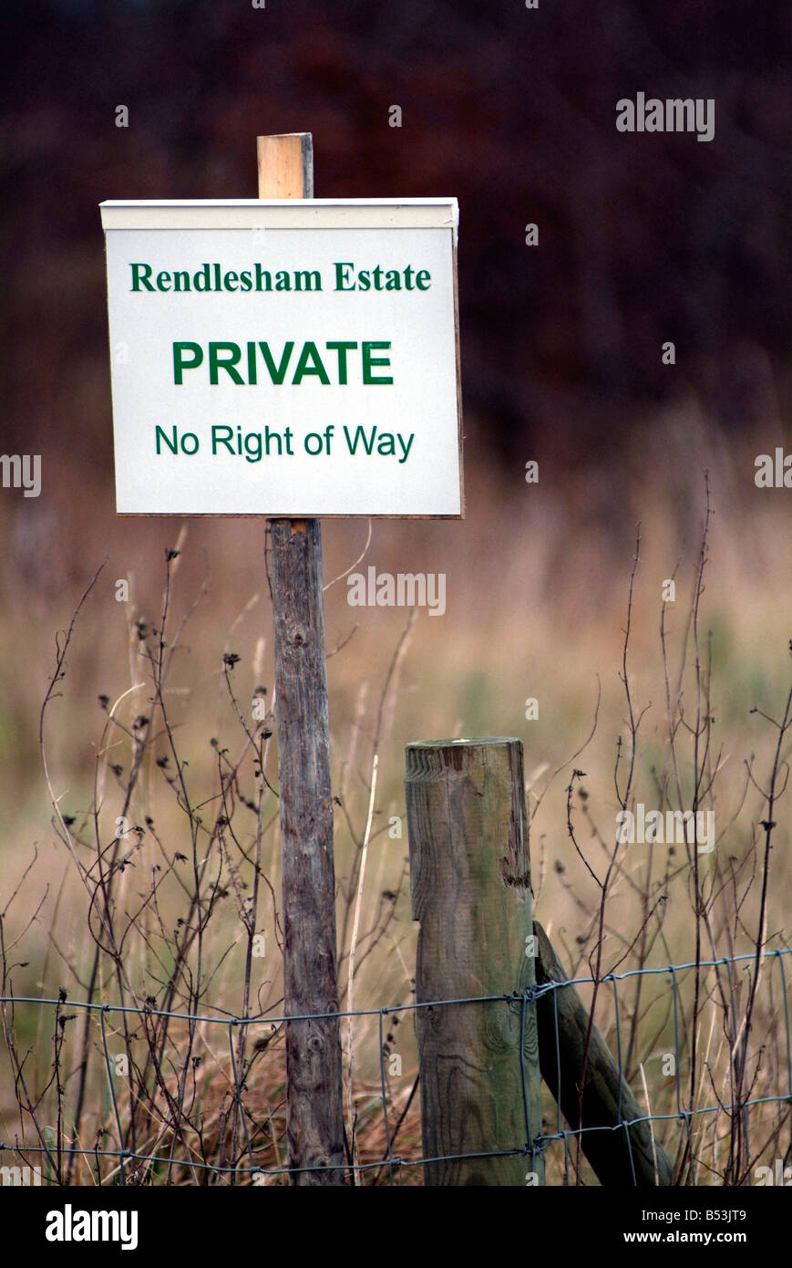 Rendlesham Estate Norfolk England sign Stock Photo - Alamy