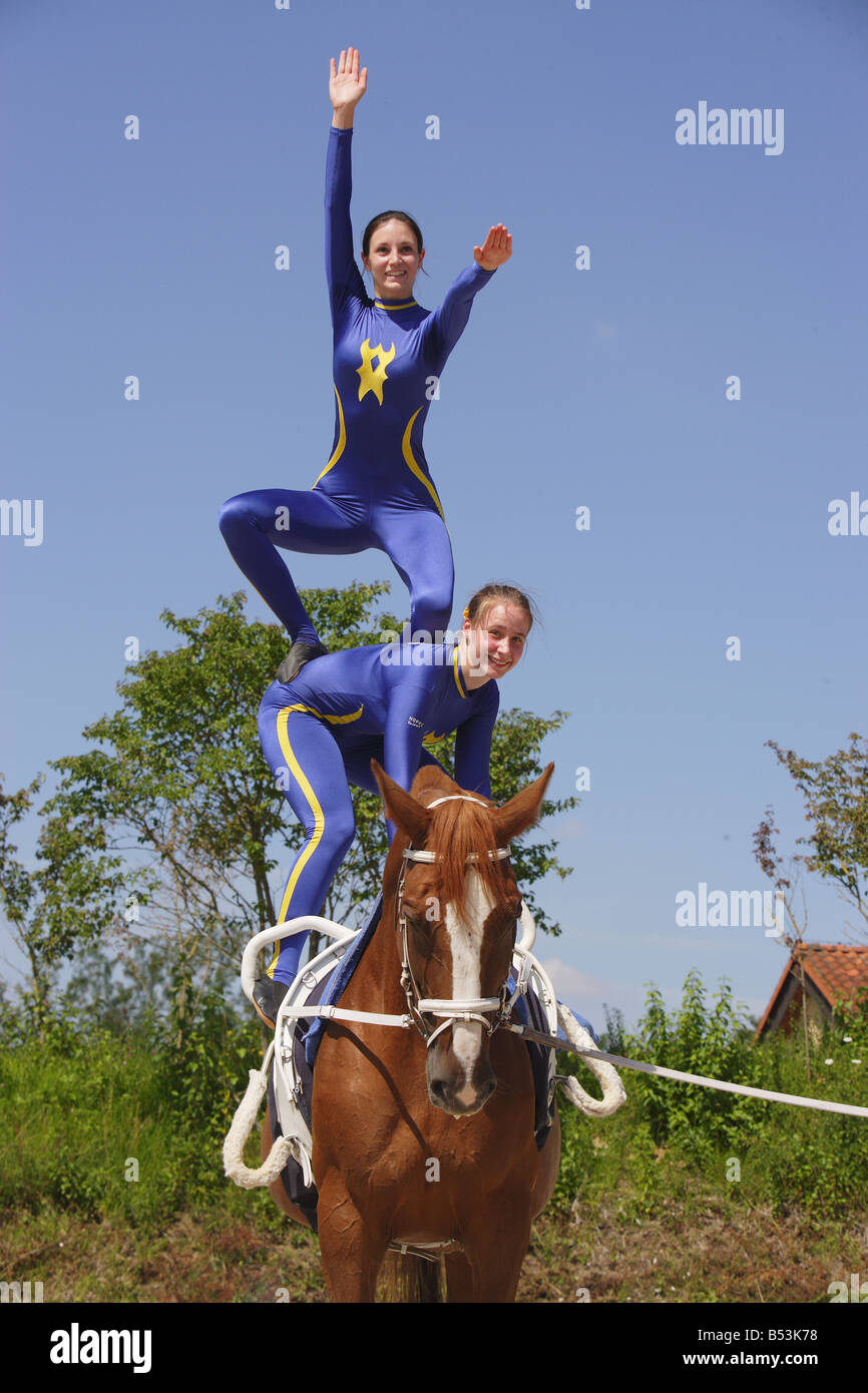 Vaulting - kur exercises prince on bench Stock Photo - Alamy