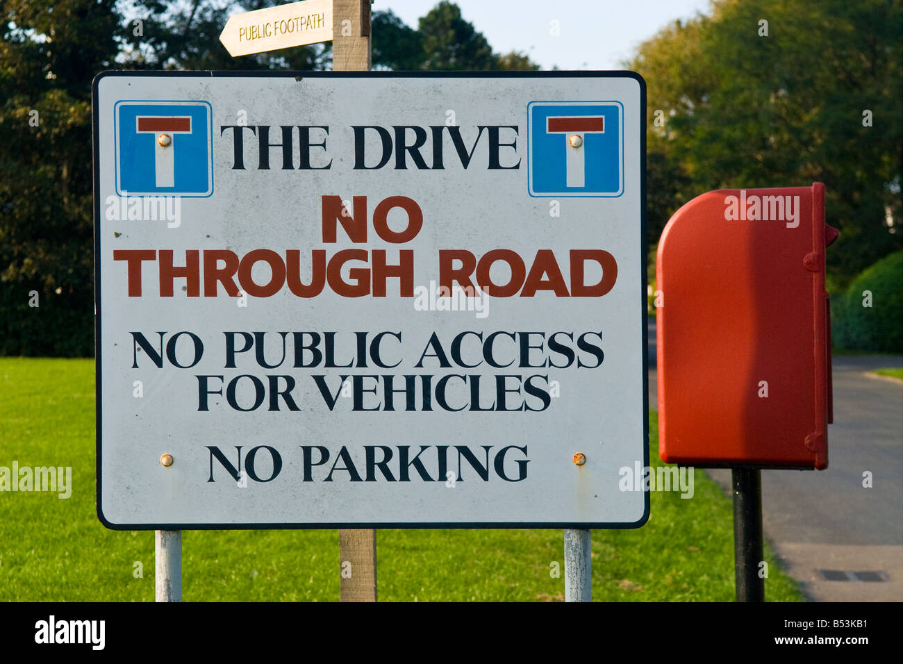 Amusing road sign - " The Drive ", no through road no public access for ...