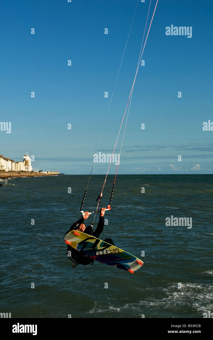 A parasurfer off the beach at Hastings in Sussex Stock Photo - Alamy