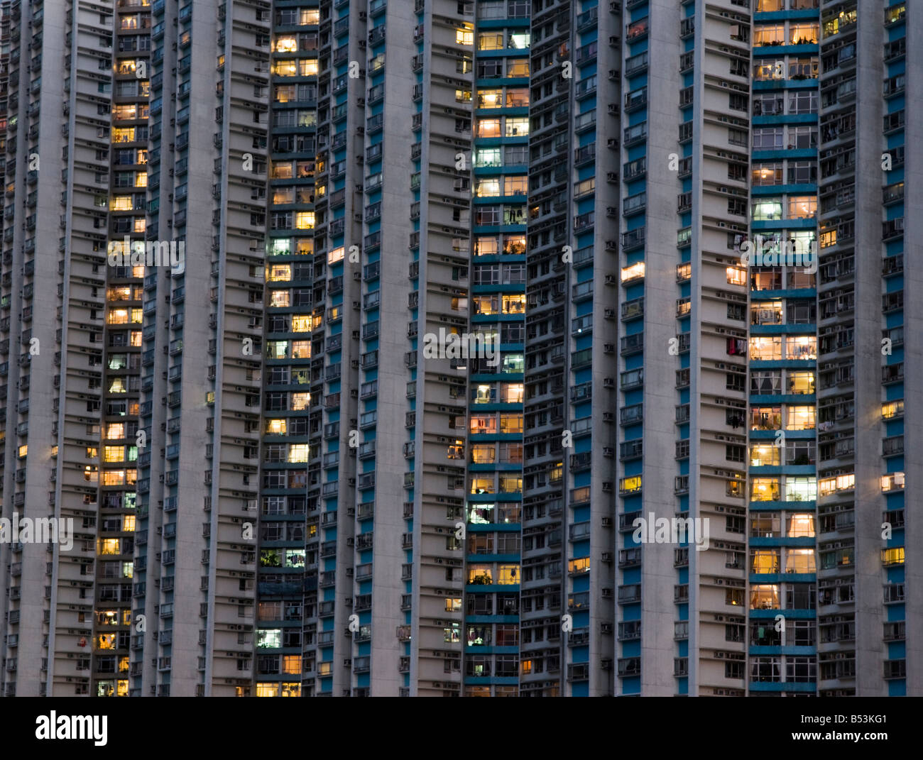 "Crowded housing in blocks of flats in Hong Kong Stock Photo - Alamy