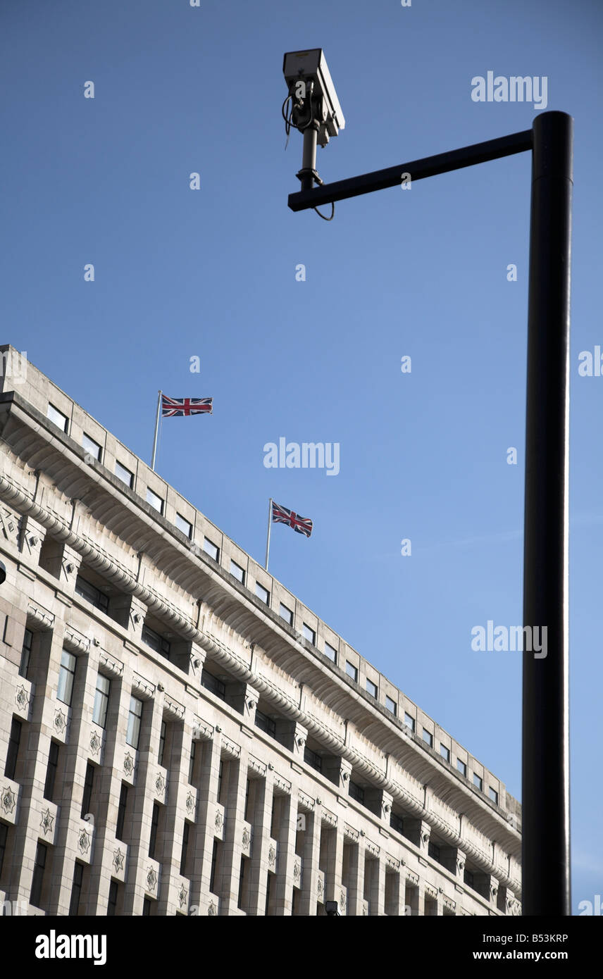 CCTV Camera and Union Jack flags Stock Photo - Alamy