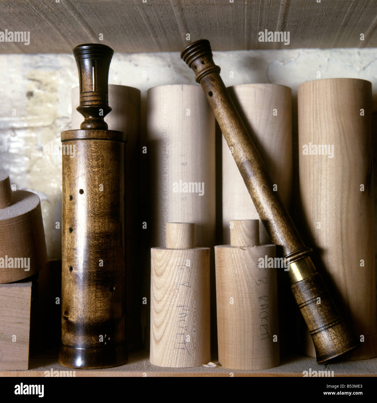 Crafts early musical instruments being made by Greg Lewin Stock Photo ...