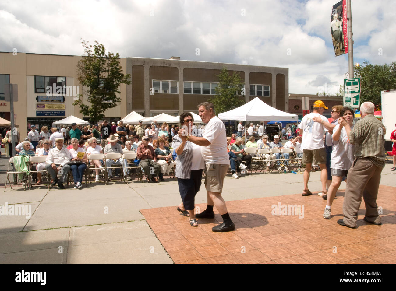 Polka band plays the music for dancers at an ethnic festival in ...