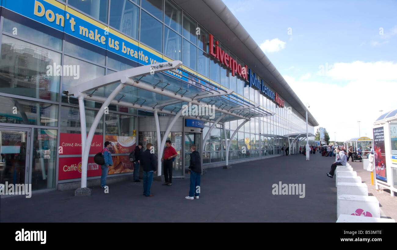 Entrance to John Lennon Airport in Liverpool UK Stock Photo - Alamy