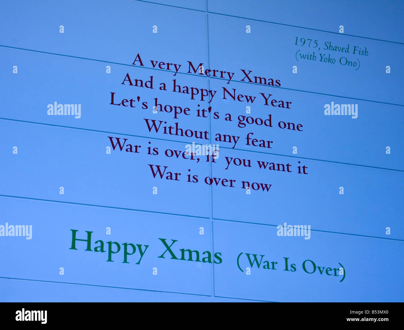 Happy Xmas (War is over Stock Photo - Alamy