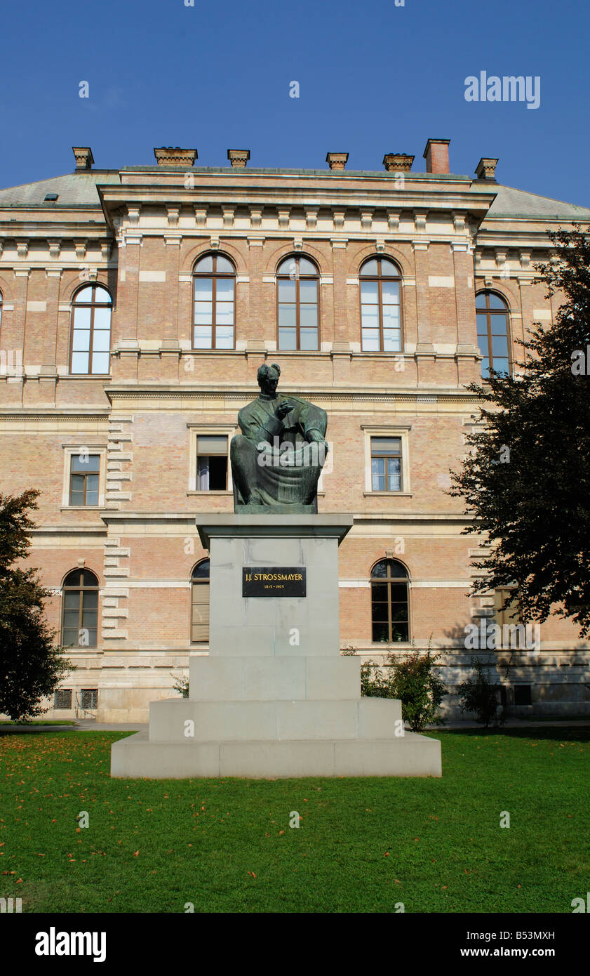 Gallery of Old Masters with the statue of Juraj Strossmayer Zagreb ...