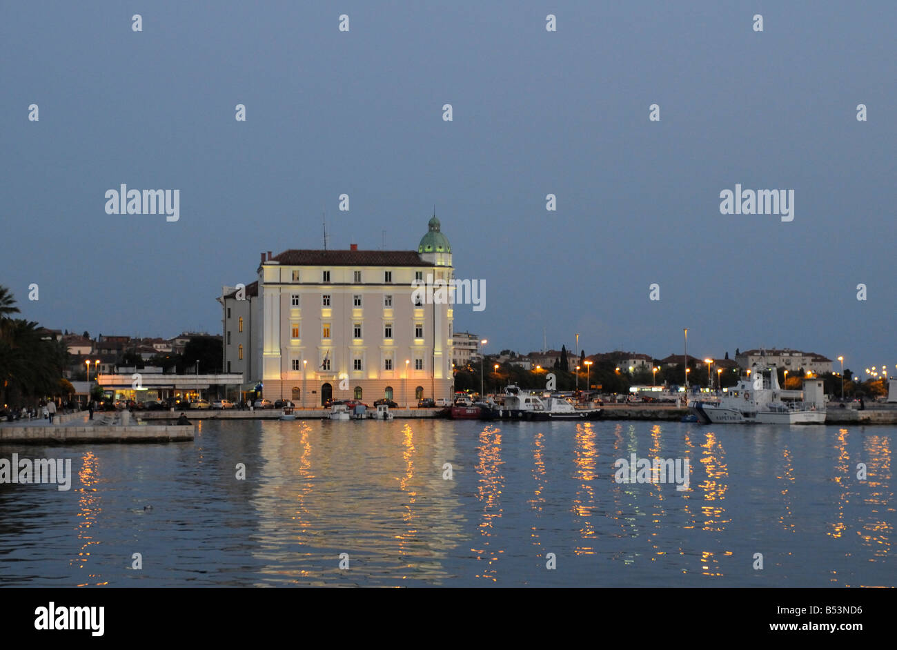 Split harbour at night Dalmatia Croatia Stock Photo - Alamy