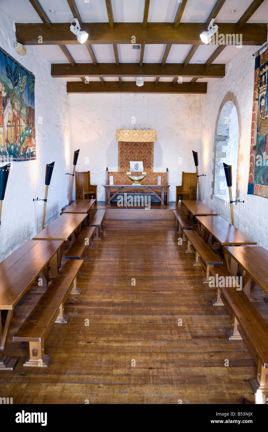 Banquetting hall in Carrickfergus Castle Stock Photo - Alamy