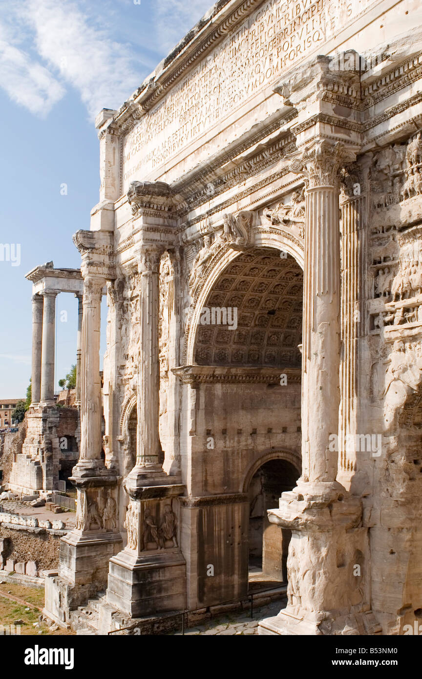 Italy Older stone arch on roman forum Stock Photo - Alamy