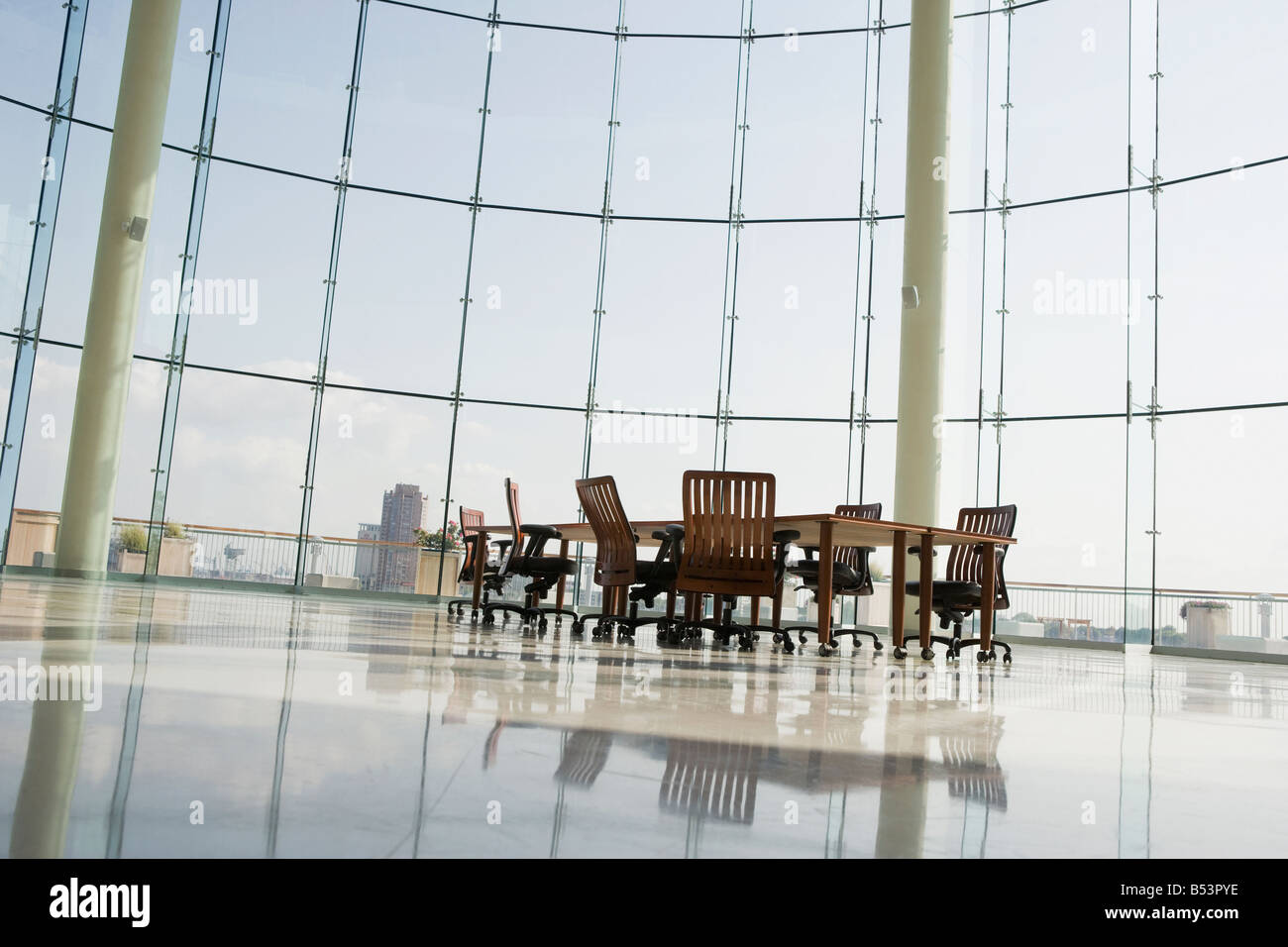 Empty conference room with glass walls Stock Photo - Alamy