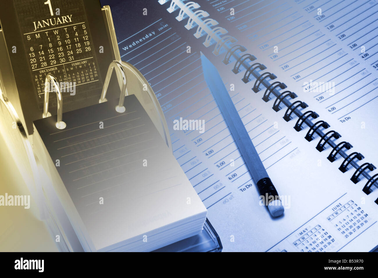 Planner and Desk Calendar Stock Photo - Alamy