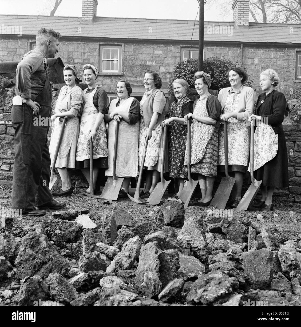 Housewives of Forge Row Aberaran seen here building their own road ...