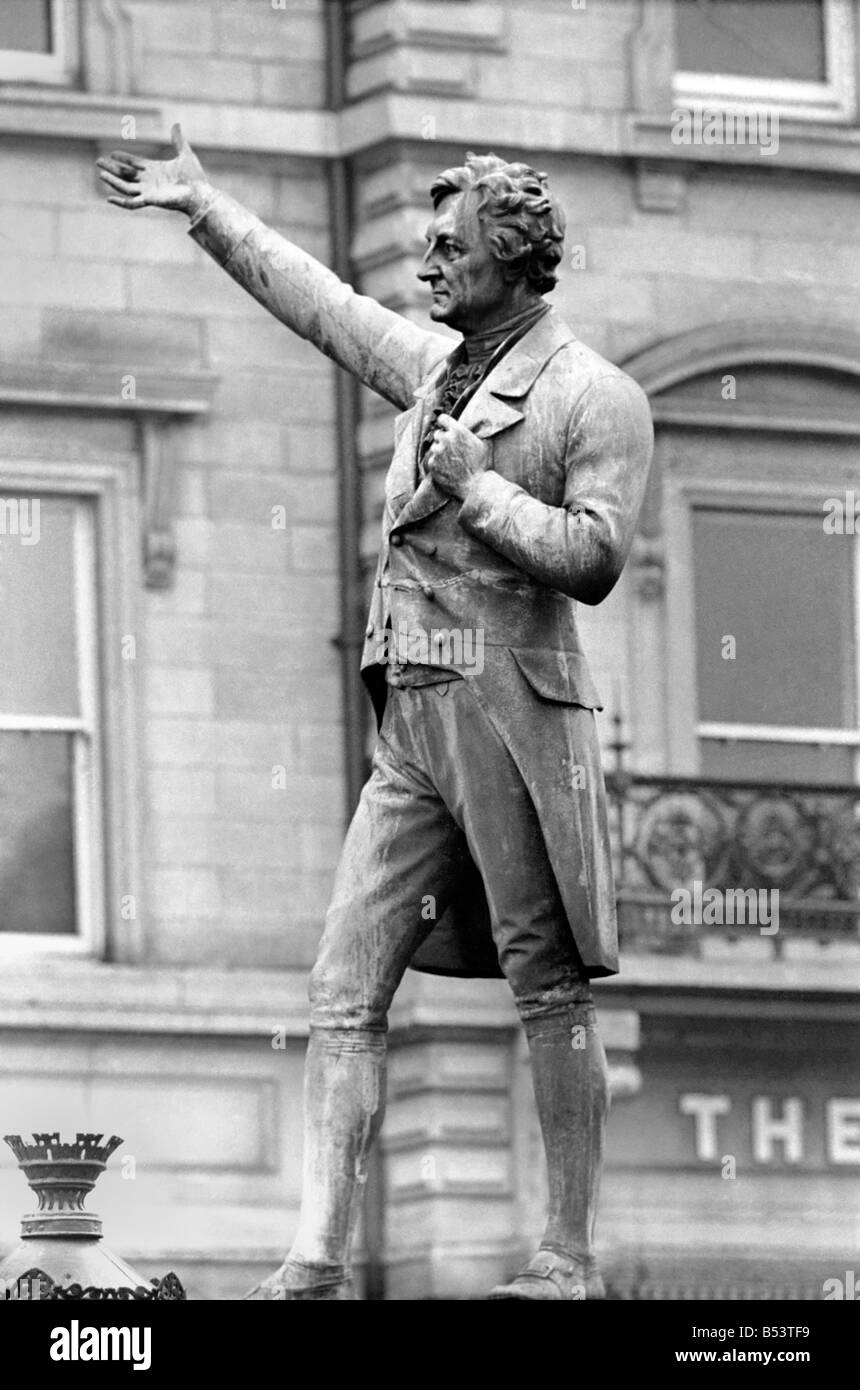 Republic of Ireland. Statues and architecture in the city of Dublin ...