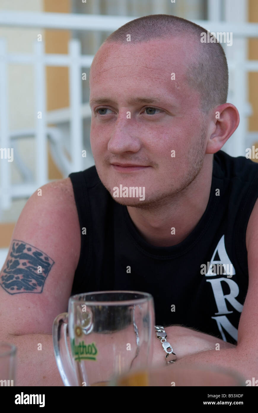 Man drinking Lager Stock Photo - Alamy